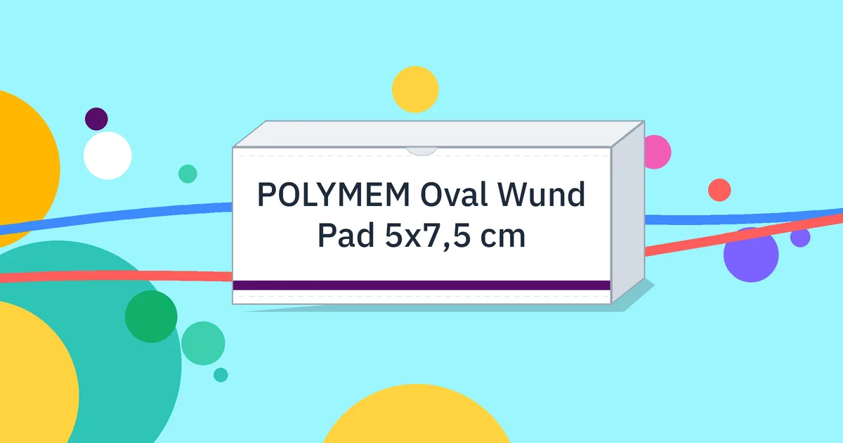 Symbolbild: Packung mit der Aufschrift POLYMEM Oval Wund Pad 5x7,5 cm (PZN 16784021) – Verfügbarkeit und Bezug in Apotheken in Frankfurt am Main