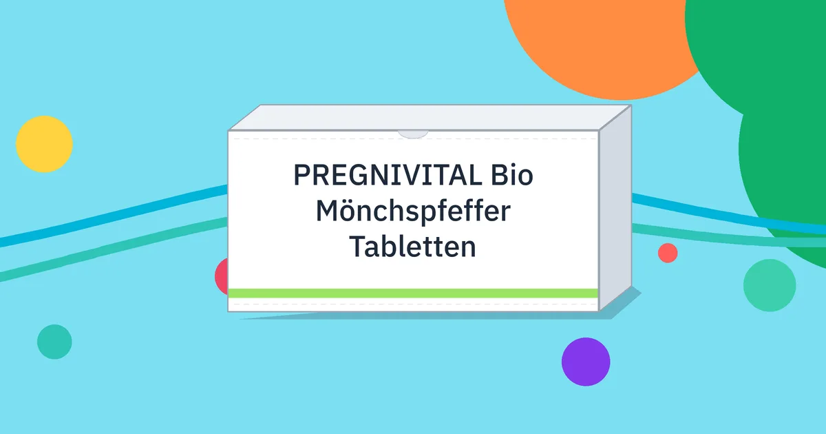 Symbolbild: Packung mit der Aufschrift PREGNIVITAL Bio Mönchspfeffer Tabletten (PZN 19096712) – Verfügbarkeit und Bezug in Apotheken in Frankfurt am Main