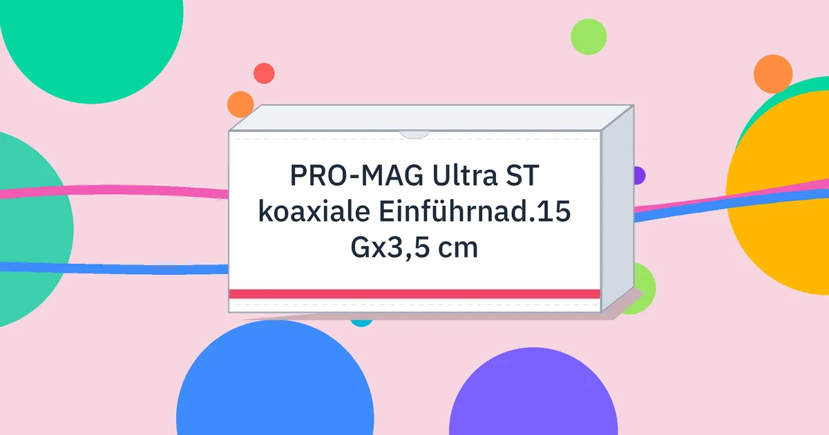 Symbolbild: Packung mit der Aufschrift PRO-MAG Ultra ST koaxiale Einführnad.15 Gx3,5 cm (PZN 06768825) – Verfügbarkeit und Bezug in Apotheken in Frankfurt am Main