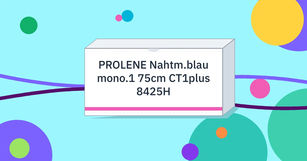 Symbolbild: Packung mit der Aufschrift PROLENE Nahtm.blau mono.1 75cm CT1plus 8425H (PZN 16806662) – Verfügbarkeit und Bezug in Apotheken in Frankfurt am Main