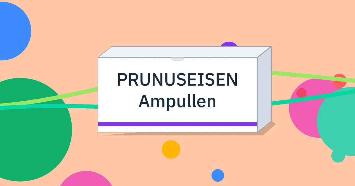 Symbolbild: Packung mit der Aufschrift PRUNUSEISEN Ampullen (PZN 01751961) – Verfügbarkeit und Bezug in Apotheken in Frankfurt am Main