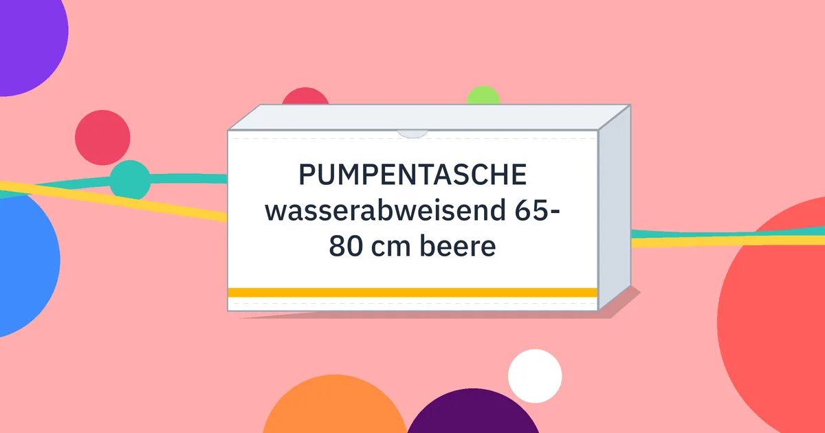 Symbolbild: Packung mit der Aufschrift PUMPENTASCHE wasserabweisend 65-80 cm beere (PZN 13915540) – Verfügbarkeit und Bezug in Apotheken in Frankfurt am Main