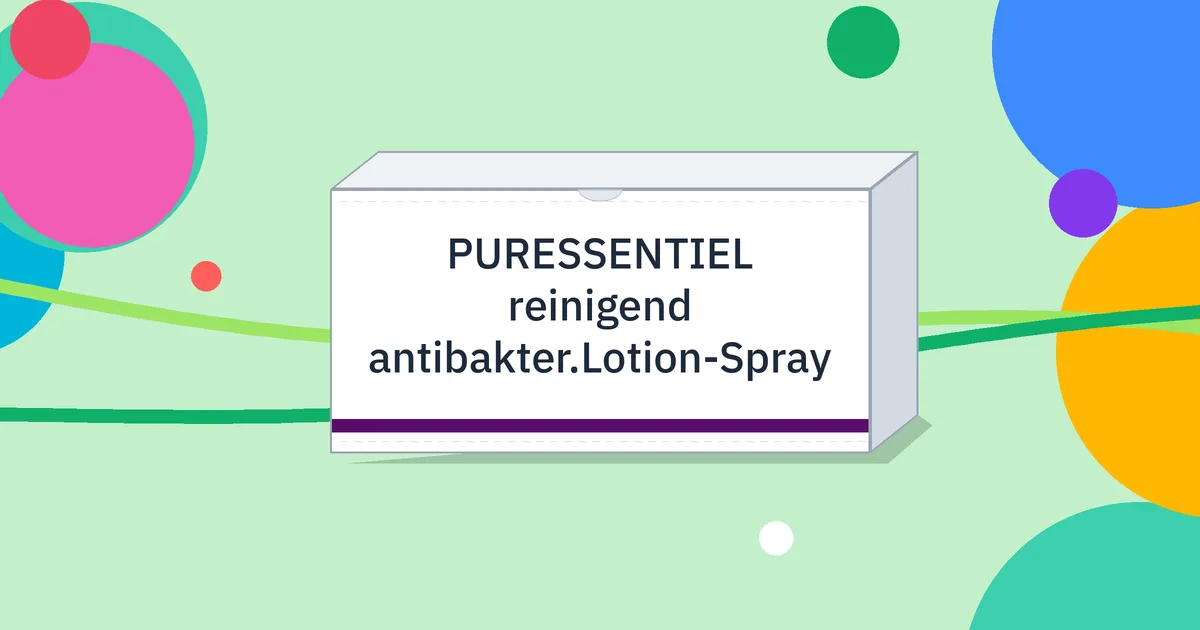 Symbolbild: Packung mit der Aufschrift PURESSENTIEL reinigend antibakter.Lotion-Spray (PZN 16021688) – Verfügbarkeit und Bezug in Apotheken in Frankfurt am Main