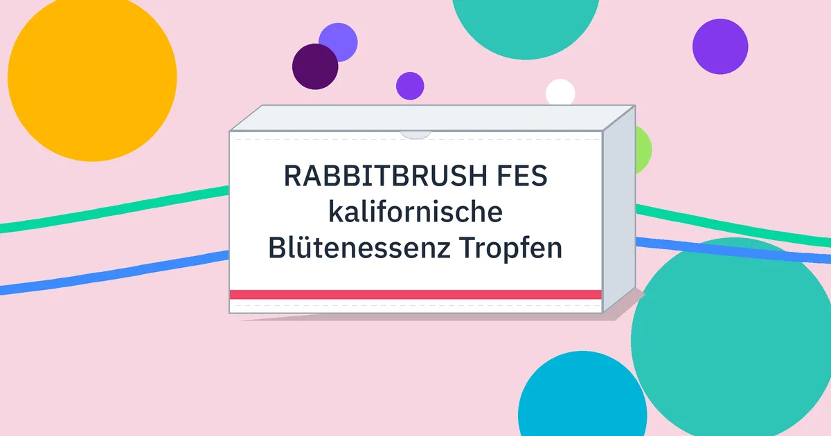 Symbolbild: Packung mit der Aufschrift RABBITBRUSH FES kalifornische Blütenessenz Tropfen (PZN 09173819) – Verfügbarkeit und Bezug in Apotheken in Frankfurt am Main