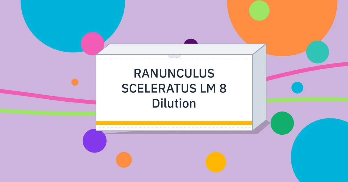 Symbolbild: Packung mit der Aufschrift RANUNCULUS SCELERATUS LM 8 Dilution (PZN 13675917) – Verfügbarkeit und Bezug in Apotheken in Frankfurt am Main