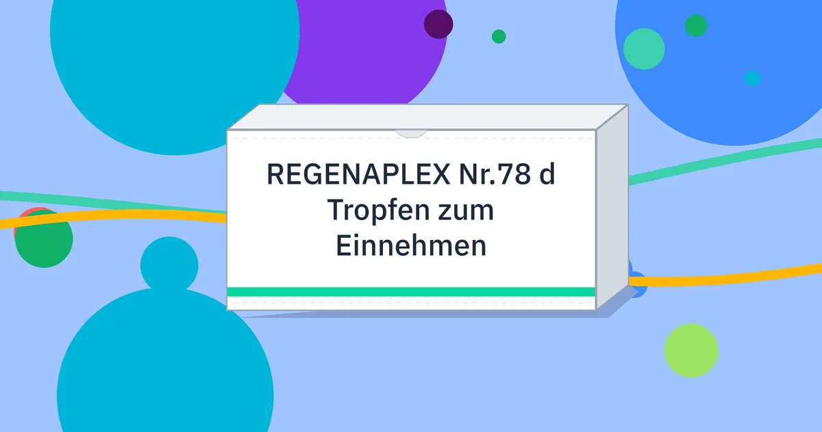 Symbolbild: Packung mit der Aufschrift REGENAPLEX Nr.78 d Tropfen zum Einnehmen (PZN 07137400) – Verfügbarkeit und Bezug in Apotheken in Frankfurt am Main