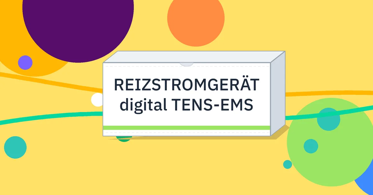 Symbolbild: Packung mit der Aufschrift REIZSTROMGERÄT digital TENS-EMS (PZN 03383059) – Verfügbarkeit und Bezug in Apotheken in Frankfurt am Main