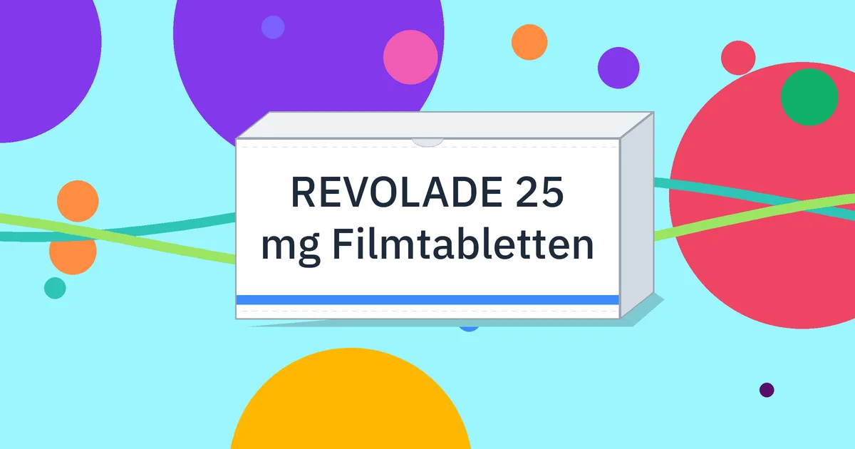 Symbolbild: Packung mit der Aufschrift REVOLADE 25 mg Filmtabletten (PZN 16942483) – Verfügbarkeit und Bezug in Apotheken in Frankfurt am Main