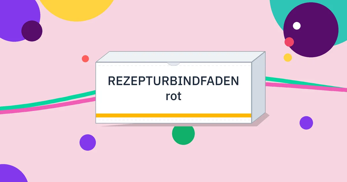 Symbolbild: Packung mit der Aufschrift REZEPTURBINDFADEN rot (PZN 01735488) – Verfügbarkeit und Bezug in Apotheken in Frankfurt am Main