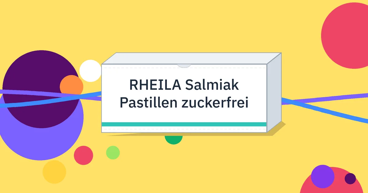 Symbolbild: Packung mit der Aufschrift RHEILA Salmiak Pastillen zuckerfrei (PZN 06440266) – Verfügbarkeit und Bezug in Apotheken in Frankfurt am Main