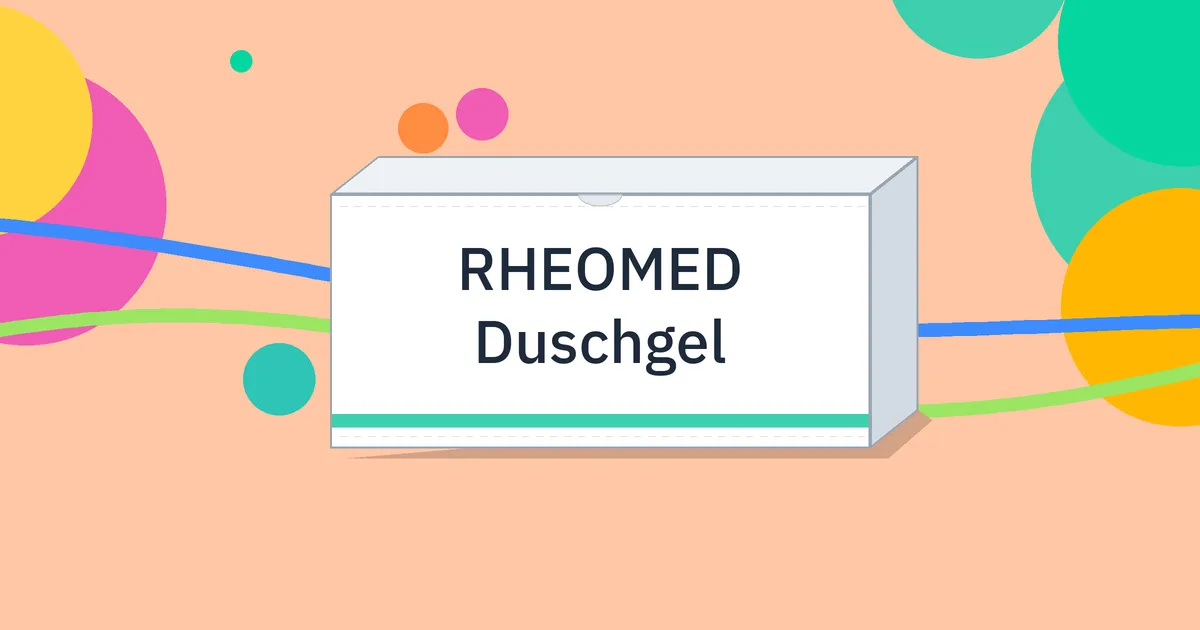 Symbolbild: Packung mit der Aufschrift RHEOMED Duschgel (PZN 01034314) – Verfügbarkeit und Bezug in Apotheken in Frankfurt am Main