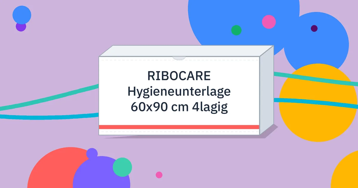 Symbolbild: Packung mit der Aufschrift RIBOCARE Hygieneunterlage 60x90 cm 4lagig (PZN 13587739) – Verfügbarkeit und Bezug in Apotheken in Frankfurt am Main