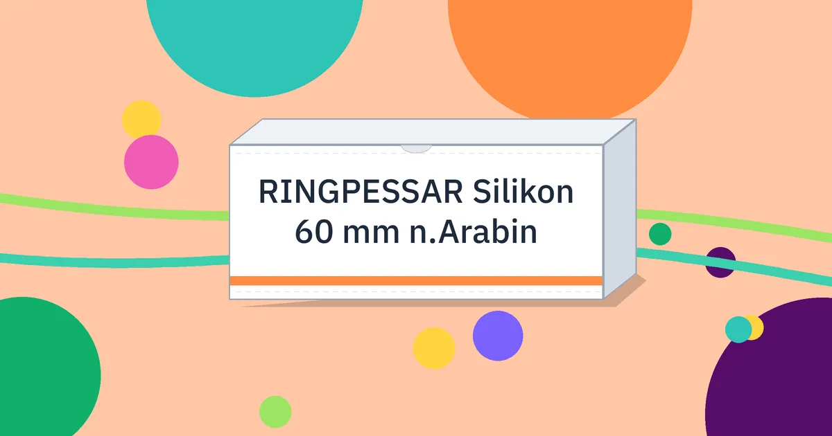 Symbolbild: Packung mit der Aufschrift RINGPESSAR Silikon 60 mm n.Arabin (PZN 00242186) – Verfügbarkeit und Bezug in Apotheken in Frankfurt am Main