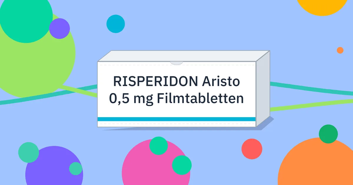 Symbolbild: Packung mit der Aufschrift RISPERIDON Aristo 0,5 mg Filmtabletten (PZN 11258888) – Verfügbarkeit und Bezug in Apotheken in Frankfurt am Main