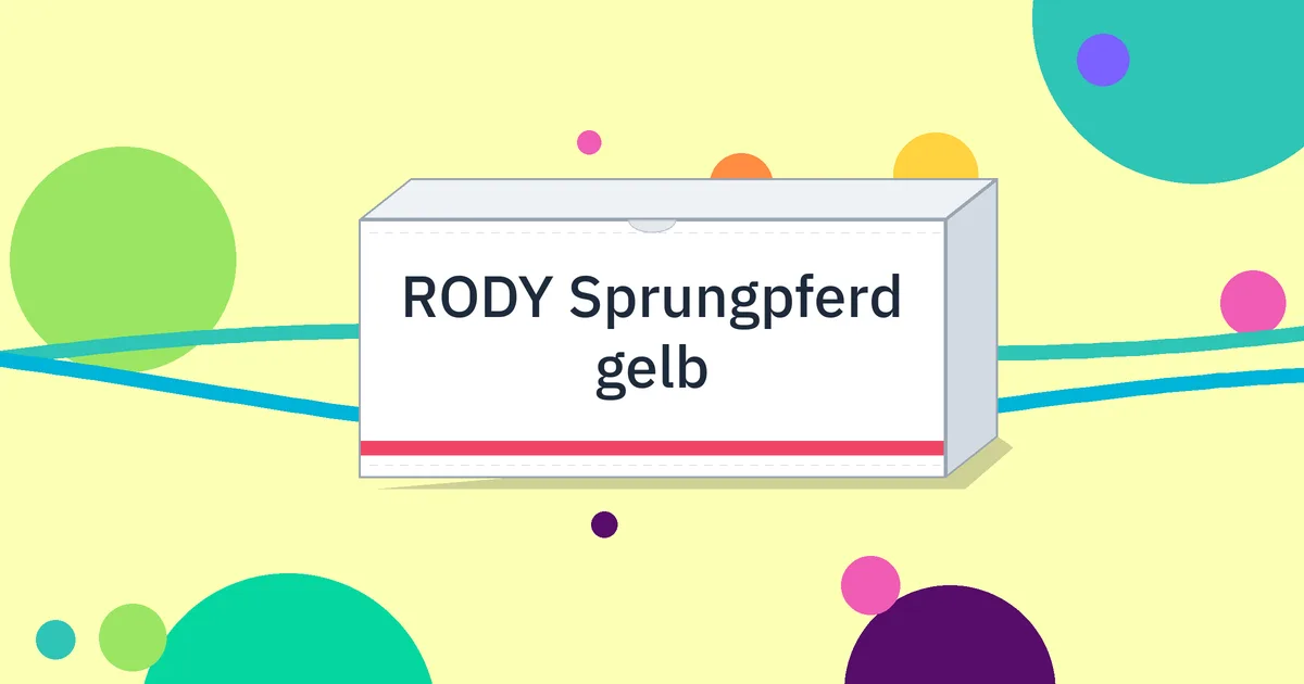 Symbolbild: Packung mit der Aufschrift RODY Sprungpferd gelb (PZN 00211464) – Verfügbarkeit und Bezug in Apotheken in Frankfurt am Main