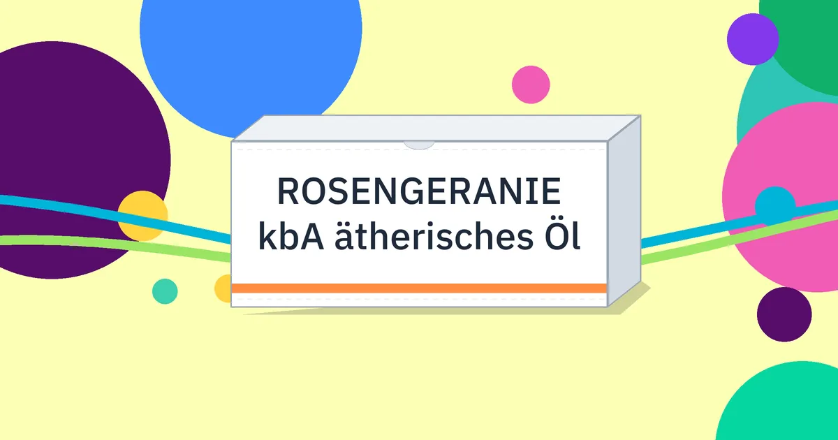 Symbolbild: Packung mit der Aufschrift ROSENGERANIE kbA ätherisches Öl (PZN 00721739) – Verfügbarkeit und Bezug in Apotheken in Frankfurt am Main