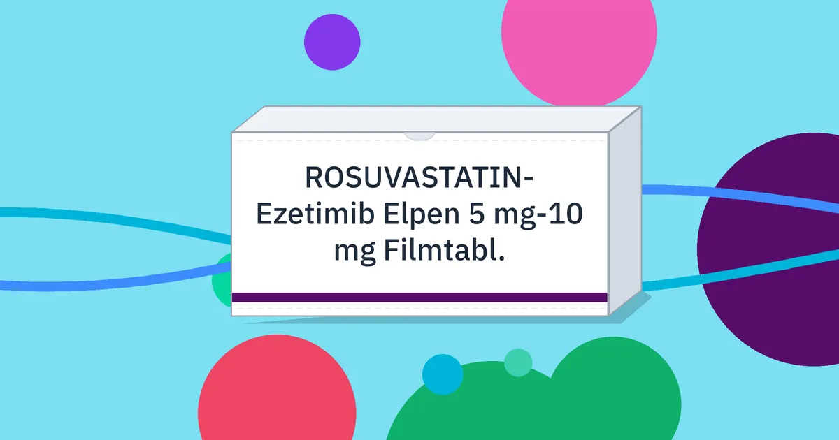 Symbolbild: Packung mit der Aufschrift ROSUVASTATIN-Ezetimib Elpen 5 mg-10 mg Filmtabl. (PZN 16388578) – Verfügbarkeit und Bezug in Apotheken in Frankfurt am Main