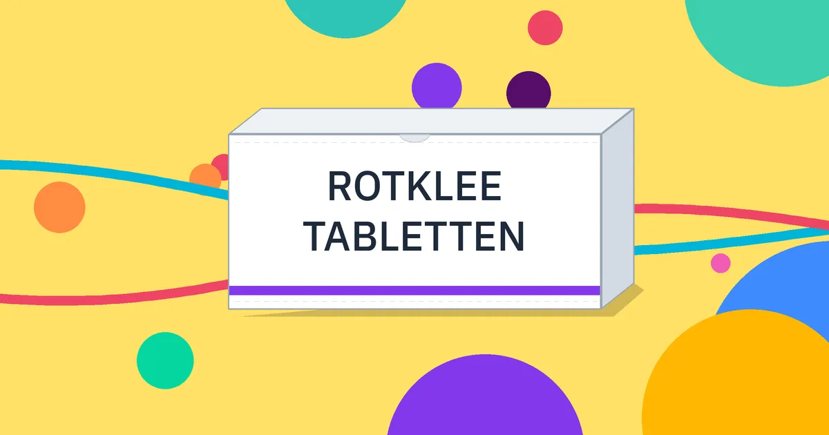 Symbolbild: Packung mit der Aufschrift ROTKLEE TABLETTEN (PZN 01973727) – Verfügbarkeit und Bezug in Apotheken in Frankfurt am Main