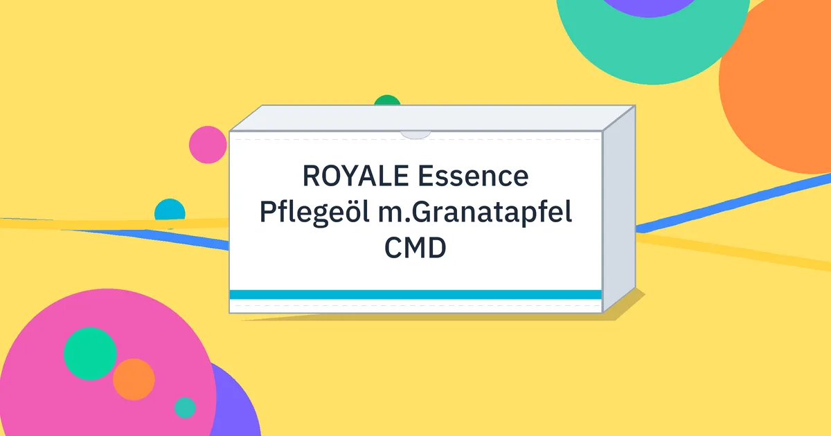 Symbolbild: Packung mit der Aufschrift ROYALE Essence Pflegeöl m.Granatapfel CMD (PZN 09946718) – Verfügbarkeit und Bezug in Apotheken in Frankfurt am Main