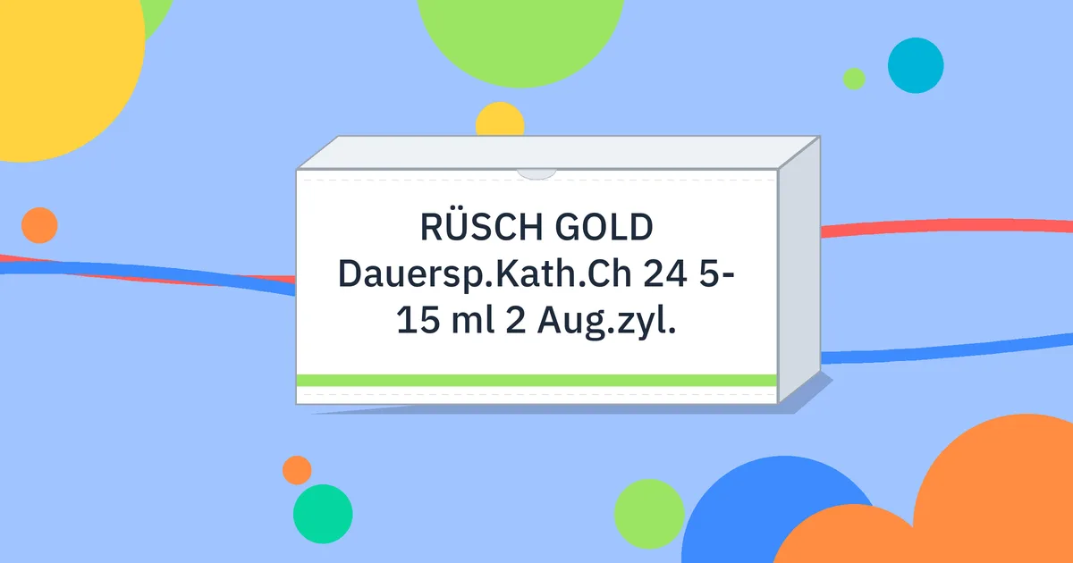 Symbolbild: Packung mit der Aufschrift RÜSCH GOLD Dauersp.Kath.Ch 24 5-15 ml 2 Aug.zyl. (PZN 06186678) – Verfügbarkeit und Bezug in Apotheken in Frankfurt am Main