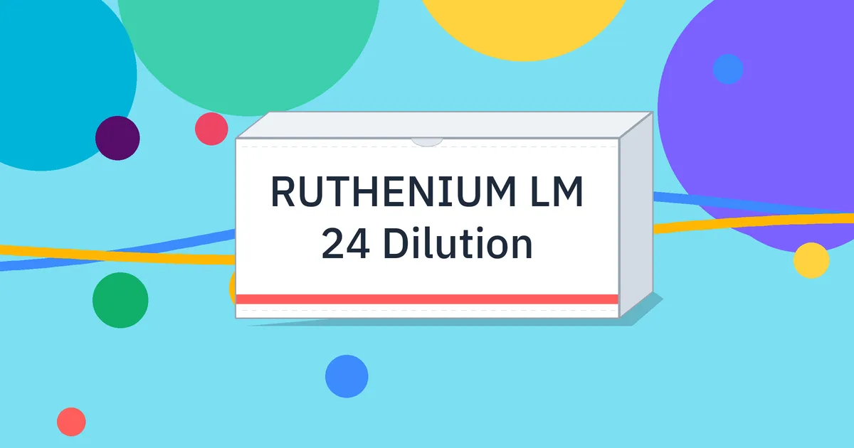 Symbolbild: Packung mit der Aufschrift RUTHENIUM LM 24 Dilution (PZN 13174291) – Verfügbarkeit und Bezug in Apotheken in Frankfurt am Main