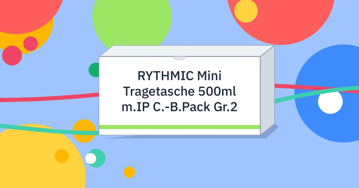 Symbolbild: Packung mit der Aufschrift RYTHMIC Mini Tragetasche 500ml m.IP C.-B.Pack Gr.2 (PZN 17865336) – Verfügbarkeit und Bezug in Apotheken in Frankfurt am Main