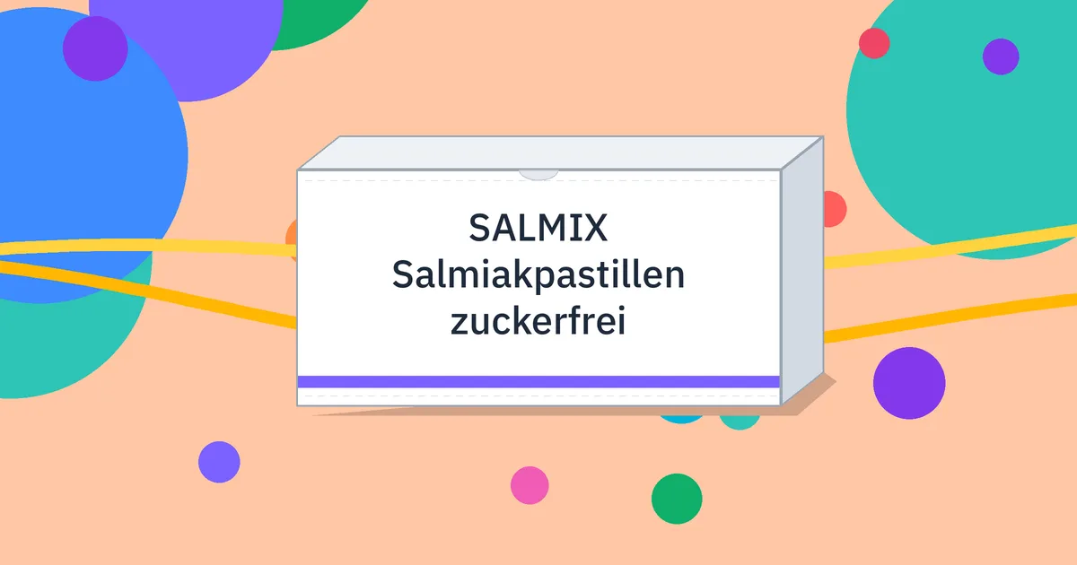 Symbolbild: Packung mit der Aufschrift SALMIX Salmiakpastillen zuckerfrei (PZN 02686450) – Verfügbarkeit und Bezug in Apotheken in Frankfurt am Main