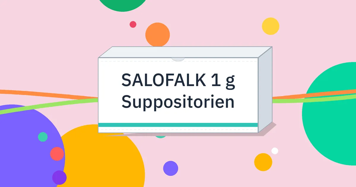 Symbolbild: Packung mit der Aufschrift SALOFALK 1 g Suppositorien (PZN 11654319) – Verfügbarkeit und Bezug in Apotheken in Frankfurt am Main