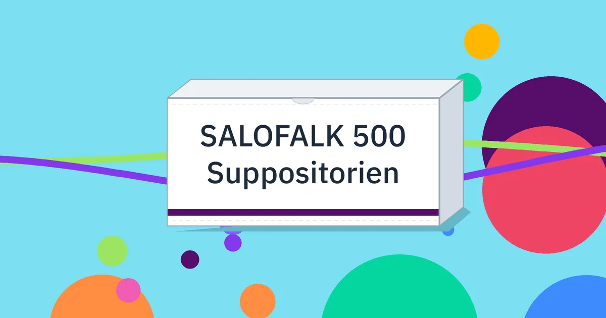 Symbolbild: Packung mit der Aufschrift SALOFALK 500 Suppositorien (PZN 01559904) – Verfügbarkeit und Bezug in Apotheken in Frankfurt am Main