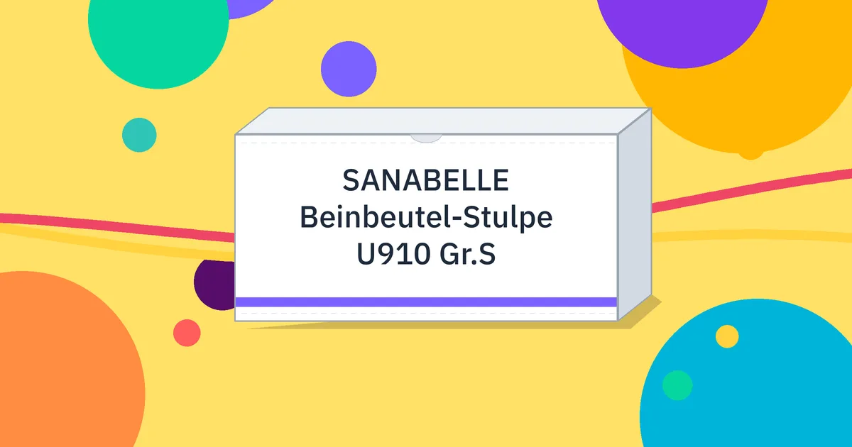 Symbolbild: Packung mit der Aufschrift SANABELLE Beinbeutel-Stulpe U910 Gr.S (PZN 10069493) – Verfügbarkeit und Bezug in Apotheken in Frankfurt am Main