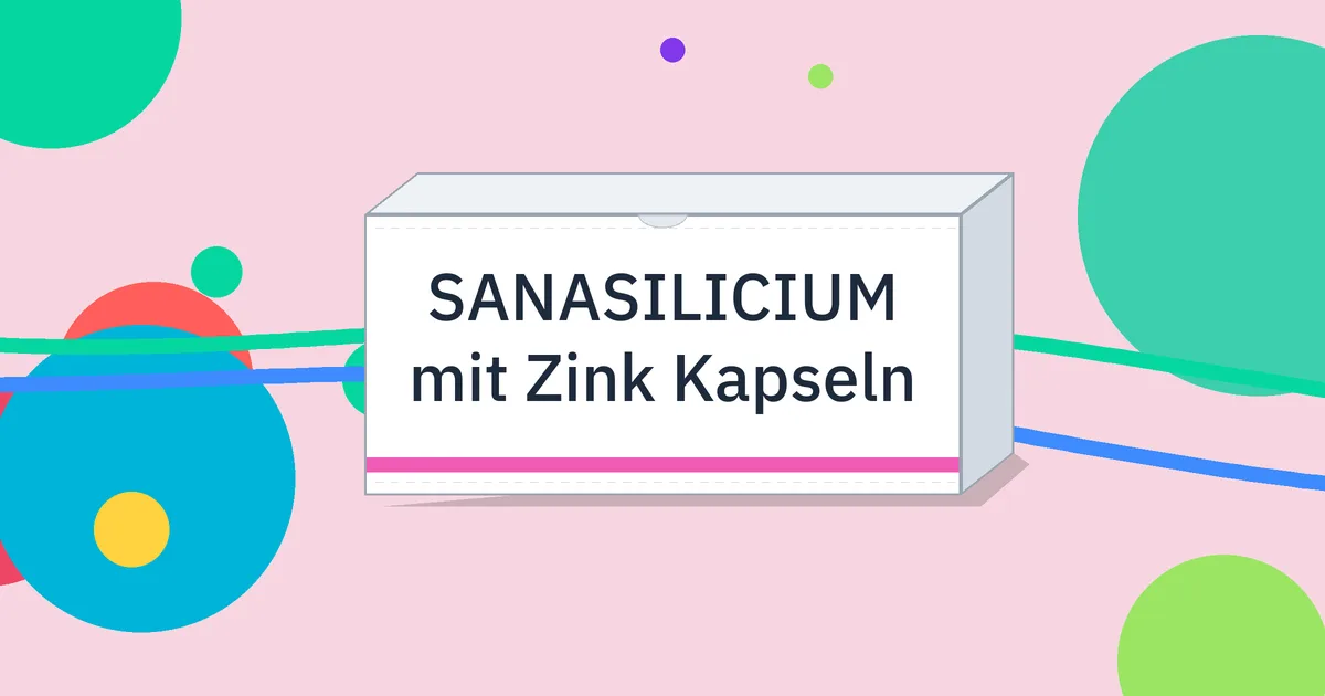 Symbolbild: Packung mit der Aufschrift SANASILICIUM mit Zink Kapseln (PZN 19132980) – Verfügbarkeit und Bezug in Apotheken in Frankfurt am Main