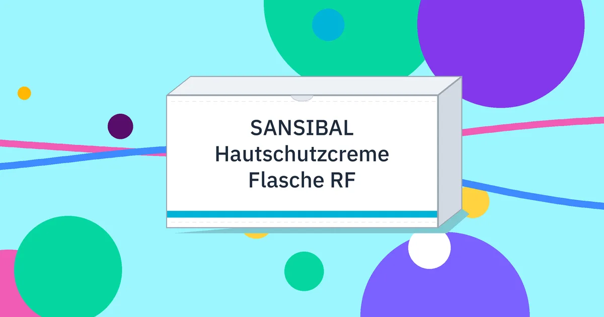 Symbolbild: Packung mit der Aufschrift SANSIBAL Hautschutzcreme Flasche RF (PZN 05961690) – Verfügbarkeit und Bezug in Apotheken in Frankfurt am Main