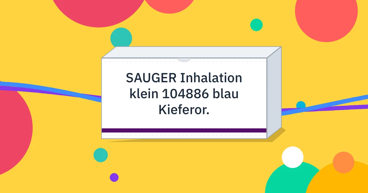 Symbolbild: Packung mit der Aufschrift SAUGER Inhalation klein 104886 blau Kieferor. (PZN 04867925) – Verfügbarkeit und Bezug in Apotheken in Frankfurt am Main