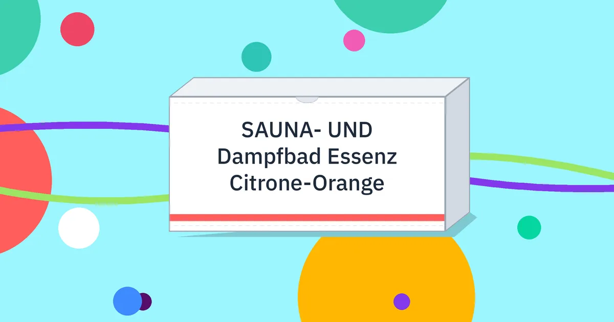 Symbolbild: Packung mit der Aufschrift SAUNA- UND Dampfbad Essenz Citrone-Orange (PZN 17991213) – Verfügbarkeit und Bezug in Apotheken in Frankfurt am Main