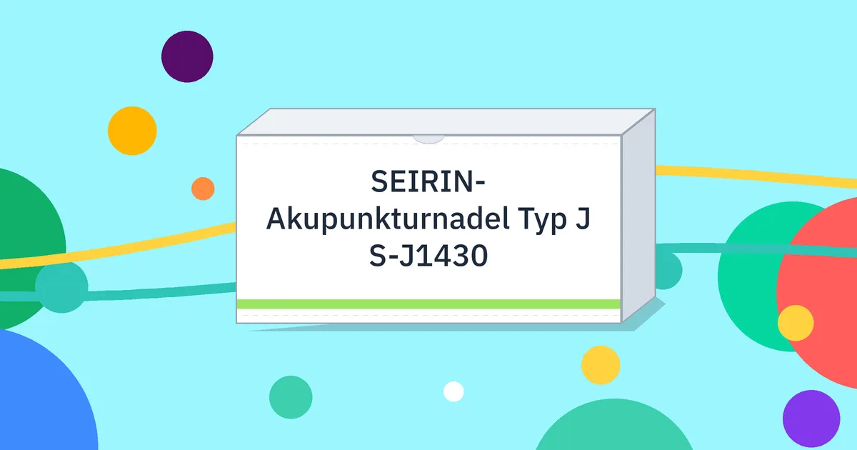 Symbolbild: Packung mit der Aufschrift SEIRIN-Akupunkturnadel Typ J S-J1430 (PZN 04959113) – Verfügbarkeit und Bezug in Apotheken in Frankfurt am Main