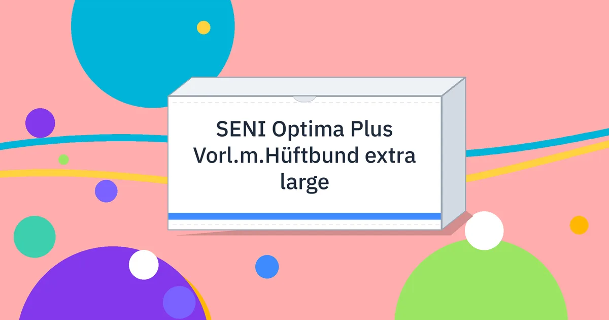 Symbolbild: Packung mit der Aufschrift SENI Optima Plus Vorl.m.Hüftbund extra large (PZN 12665294) – Verfügbarkeit und Bezug in Apotheken in Frankfurt am Main