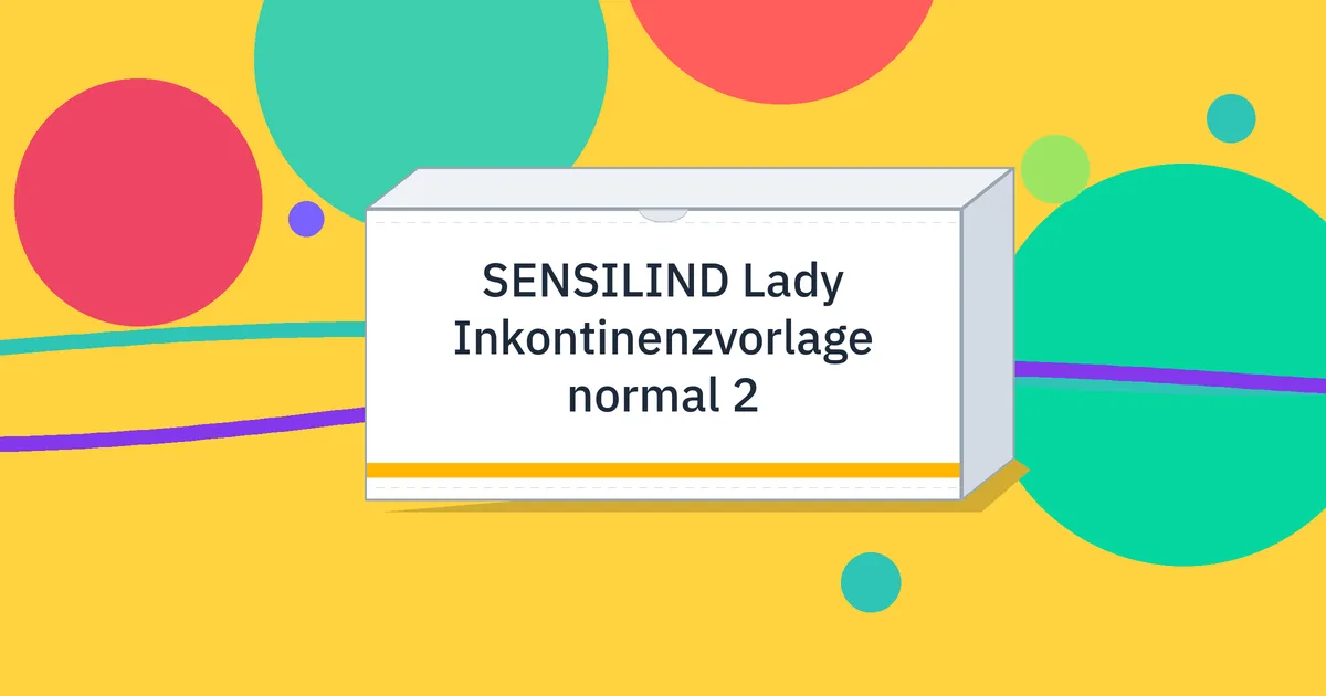 Symbolbild: Packung mit der Aufschrift SENSILIND Lady Inkontinenzvorlage normal 2 (PZN 19713530) – Verfügbarkeit und Bezug in Apotheken in Frankfurt am Main