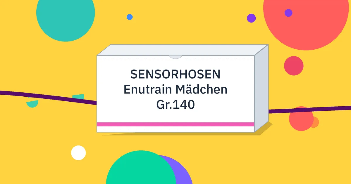 Symbolbild: Packung mit der Aufschrift SENSORHOSEN Enutrain Mädchen Gr.140 (PZN 04477319) – Verfügbarkeit und Bezug in Apotheken in Frankfurt am Main