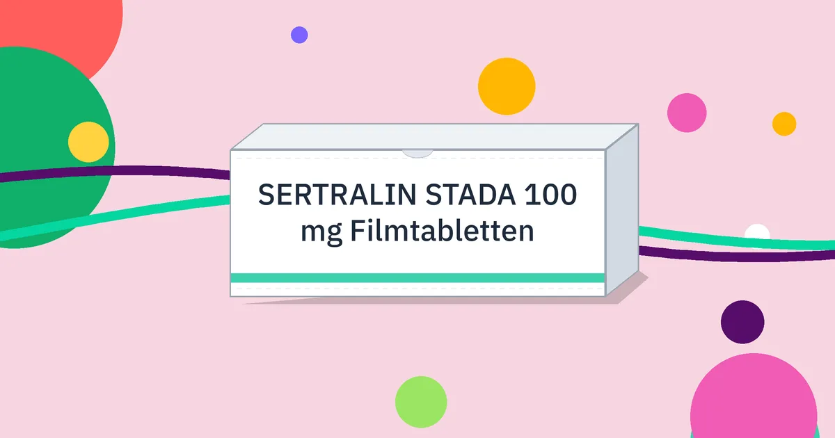 Symbolbild: Packung mit der Aufschrift SERTRALIN STADA 100 mg Filmtabletten (PZN 04191729) – Verfügbarkeit und Bezug in Apotheken in Frankfurt am Main