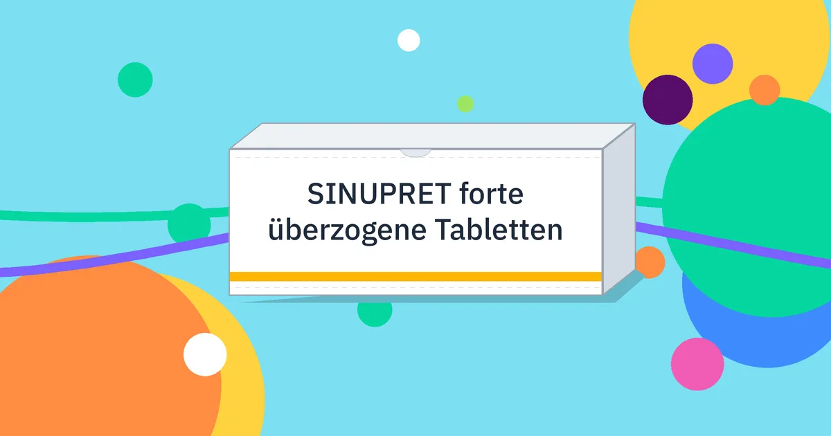 Symbolbild: Packung mit der Aufschrift SINUPRET forte überzogene Tabletten (PZN 08625567) – Verfügbarkeit und Bezug in Apotheken in Frankfurt am Main