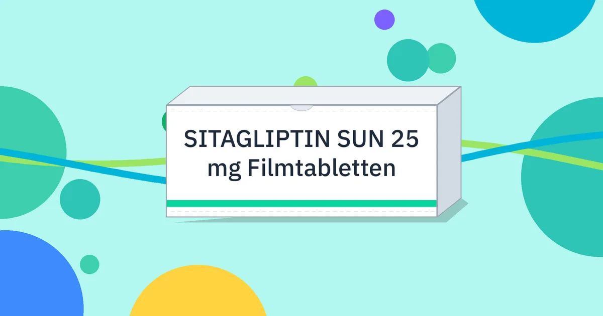 Symbolbild: Packung mit der Aufschrift SITAGLIPTIN SUN 25 mg Filmtabletten (PZN 18026968) – Verfügbarkeit und Bezug in Apotheken in Frankfurt am Main