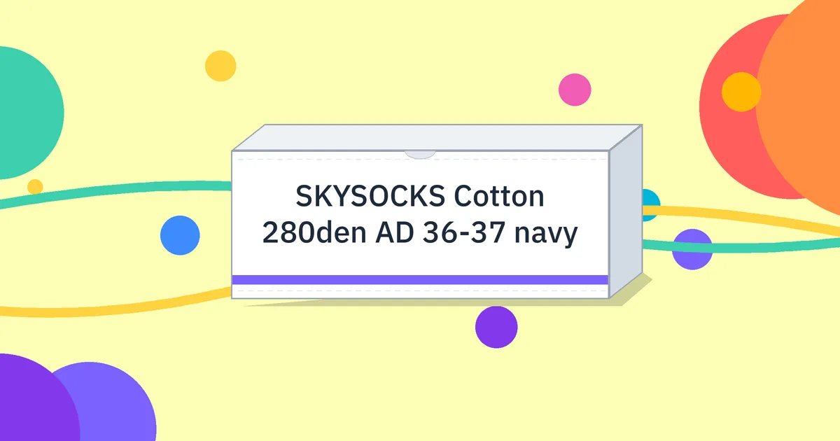 Symbolbild: Packung mit der Aufschrift SKYSOCKS Cotton 280den AD 36-37 navy (PZN 18664255) – Verfügbarkeit und Bezug in Apotheken in Frankfurt am Main