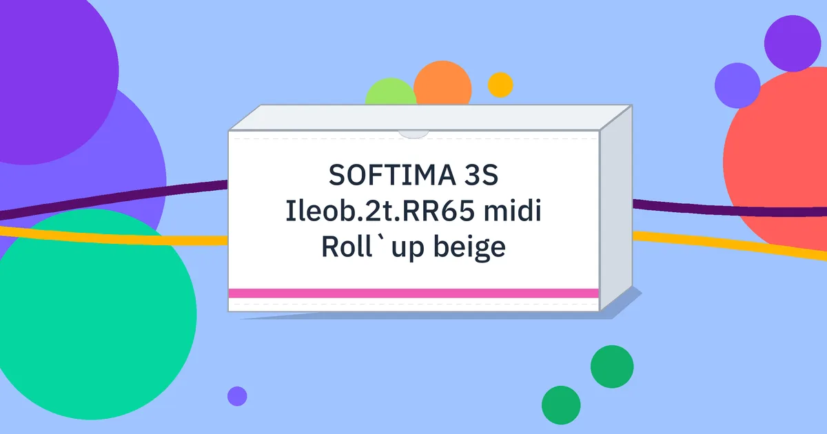 Symbolbild: Packung mit der Aufschrift SOFTIMA 3S Ileob.2t.RR65 midi Roll`up beige (PZN 04763350) – Verfügbarkeit und Bezug in Apotheken in Frankfurt am Main