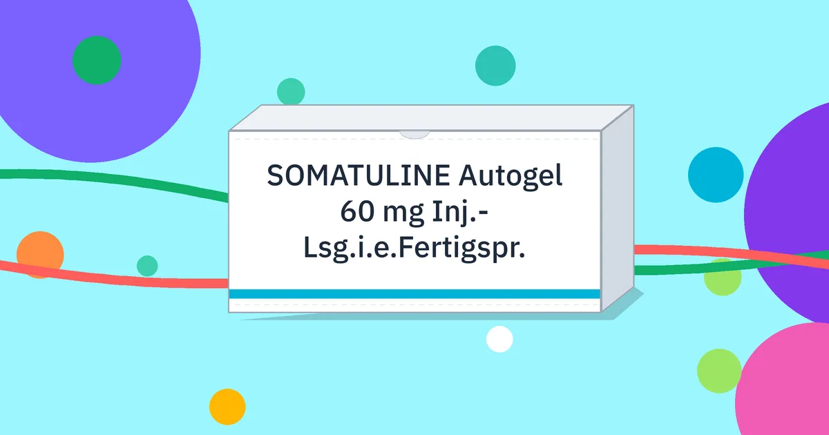 Symbolbild: Packung mit der Aufschrift SOMATULINE Autogel 60 mg Inj.-Lsg.i.e.Fertigspr. (PZN 04499611) – Verfügbarkeit und Bezug in Apotheken in Frankfurt am Main
