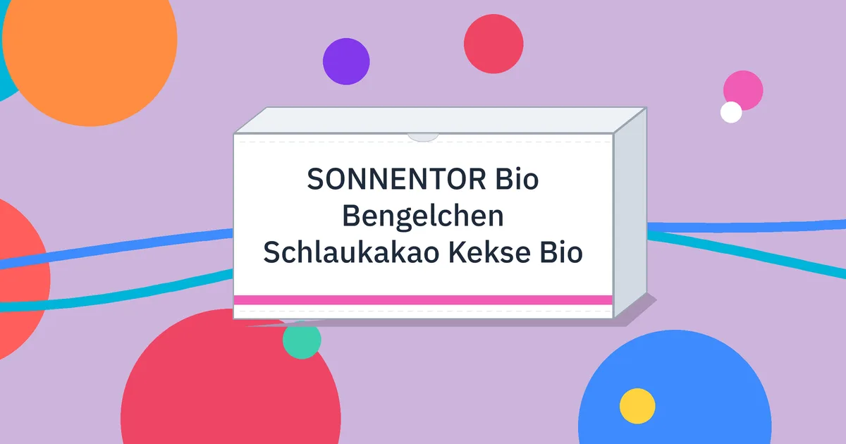 Symbolbild: Packung mit der Aufschrift SONNENTOR Bio Bengelchen Schlaukakao Kekse Bio (PZN 18902387) – Verfügbarkeit und Bezug in Apotheken in Frankfurt am Main