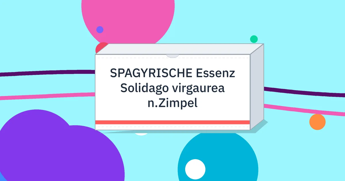 Symbolbild: Packung mit der Aufschrift SPAGYRISCHE Essenz Solidago virgaurea n.Zimpel (PZN 00917879) – Verfügbarkeit und Bezug in Apotheken in Frankfurt am Main