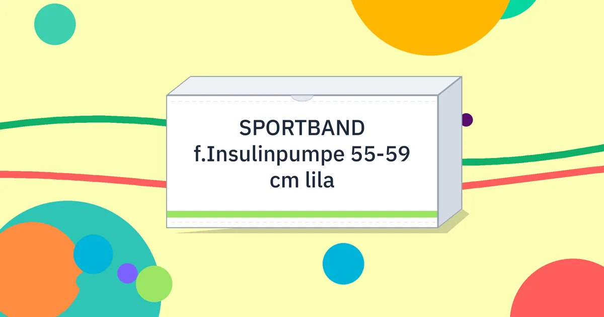 Symbolbild: Packung mit der Aufschrift SPORTBAND f.Insulinpumpe 55-59 cm lila (PZN 11552754) – Verfügbarkeit und Bezug in Apotheken in Frankfurt am Main