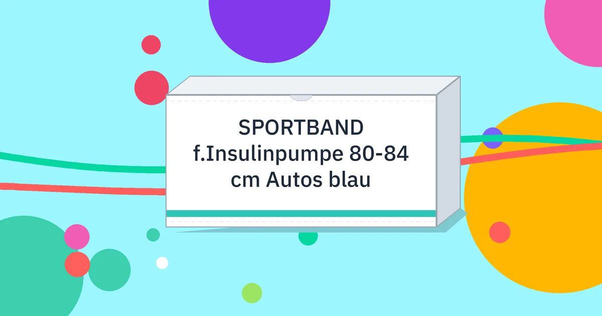 Symbolbild: Packung mit der Aufschrift SPORTBAND f.Insulinpumpe 80-84 cm Autos blau (PZN 13915994) – Verfügbarkeit und Bezug in Apotheken in Frankfurt am Main