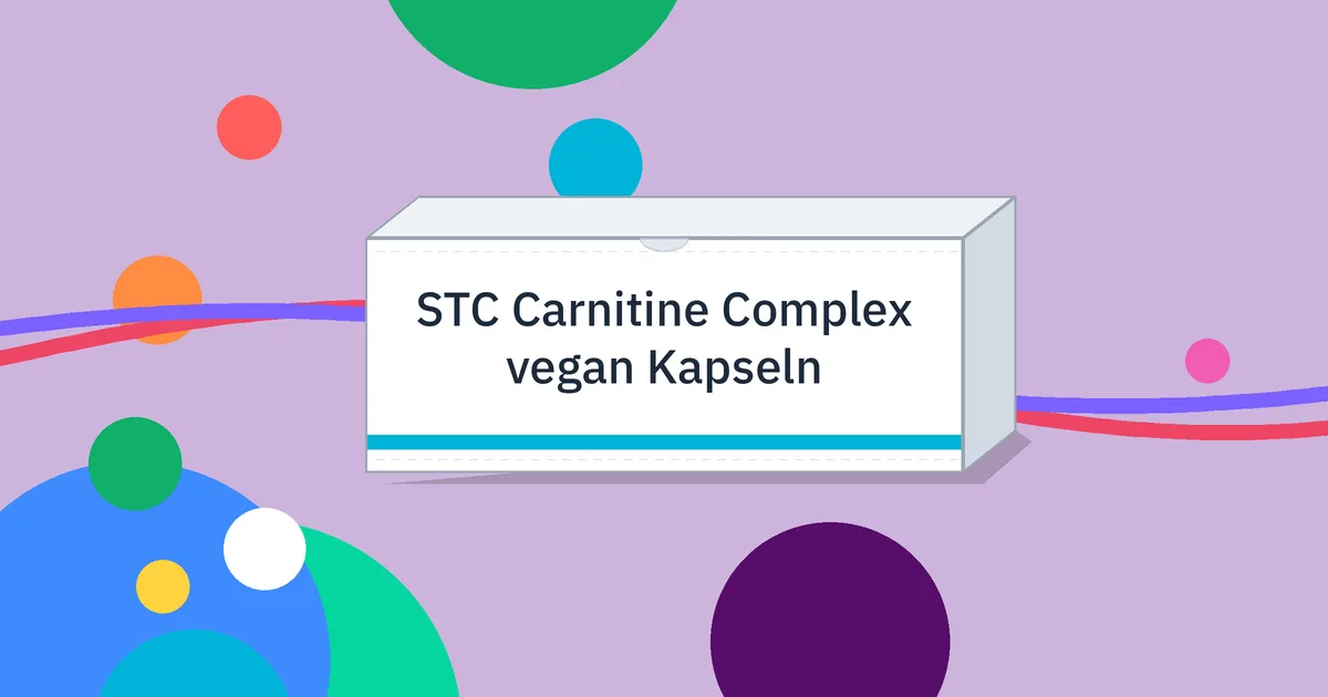 Symbolbild: Packung mit der Aufschrift STC Carnitine Complex vegan Kapseln (PZN 15392359) – Verfügbarkeit und Bezug in Apotheken in Frankfurt am Main