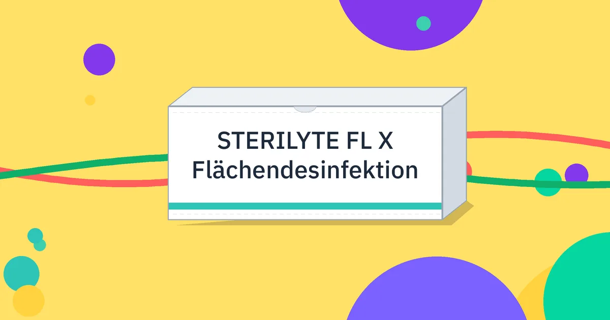 Symbolbild: Packung mit der Aufschrift STERILYTE FL X Flächendesinfektion (PZN 17910976) – Verfügbarkeit und Bezug in Apotheken in Frankfurt am Main